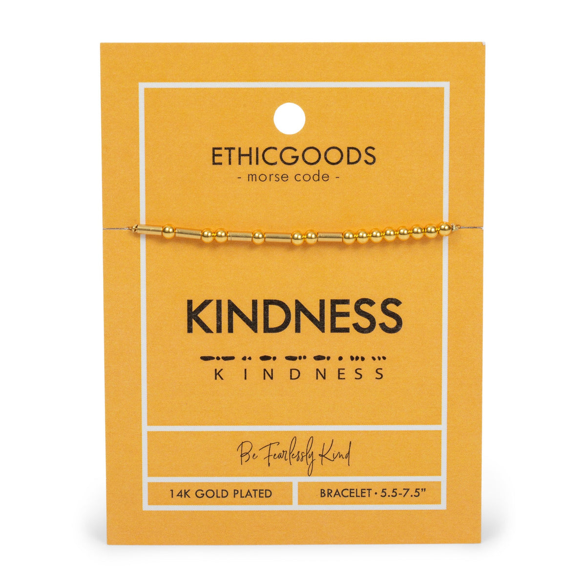 CLASSIC GOLD Morse Code Beaded Bracelet | KINDNESS – ETHICGOODS