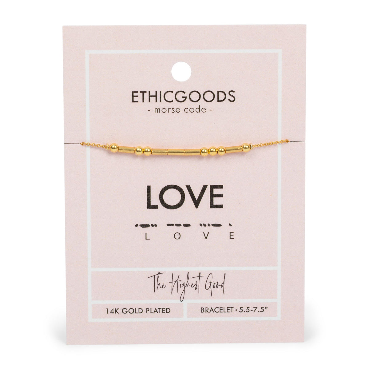 CLASSIC GOLD Morse Code Beaded Bracelet | LOVE – ETHICGOODS