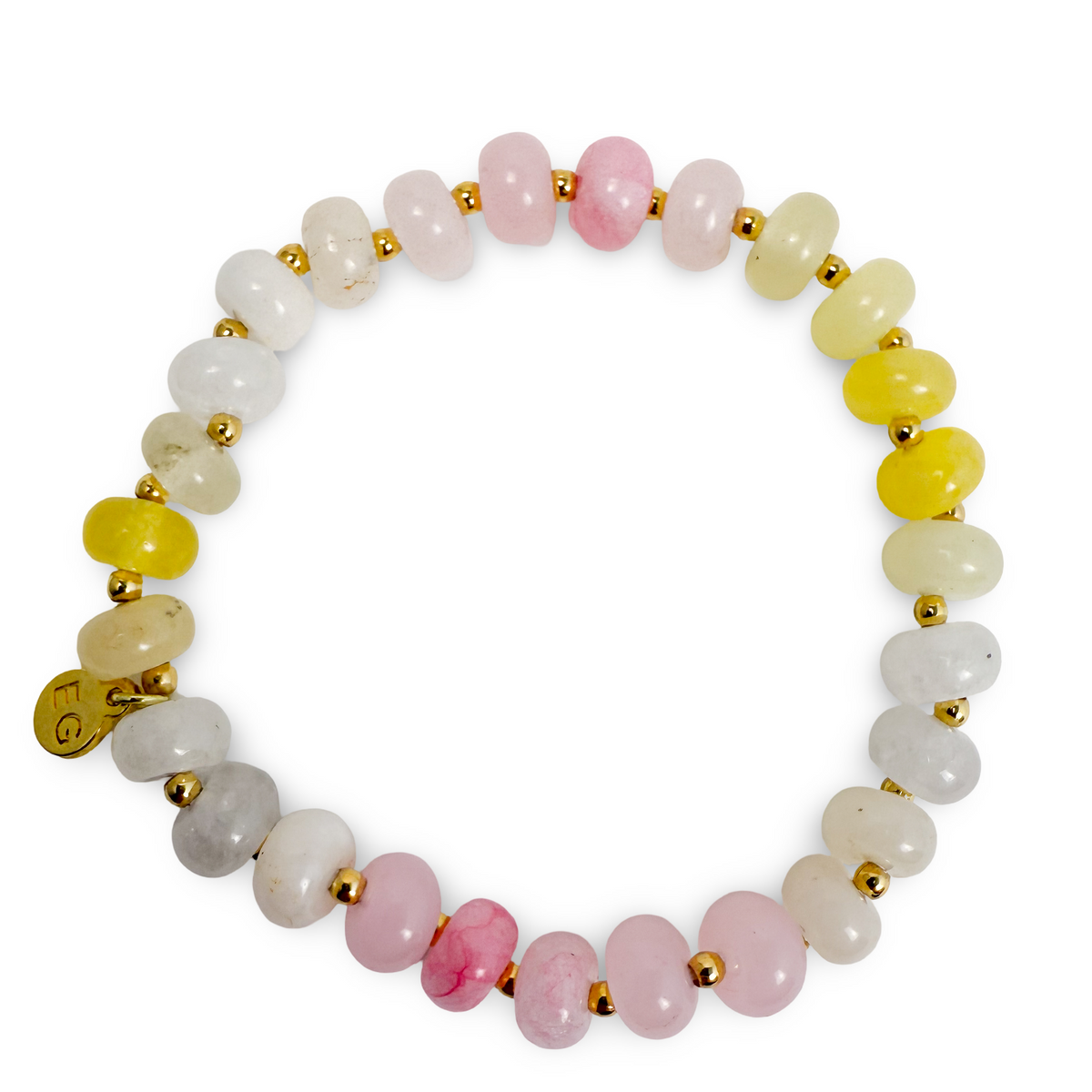 Pink Lemonade Rondelle Gemstone Beaded Bracelet – ETHICGOODS