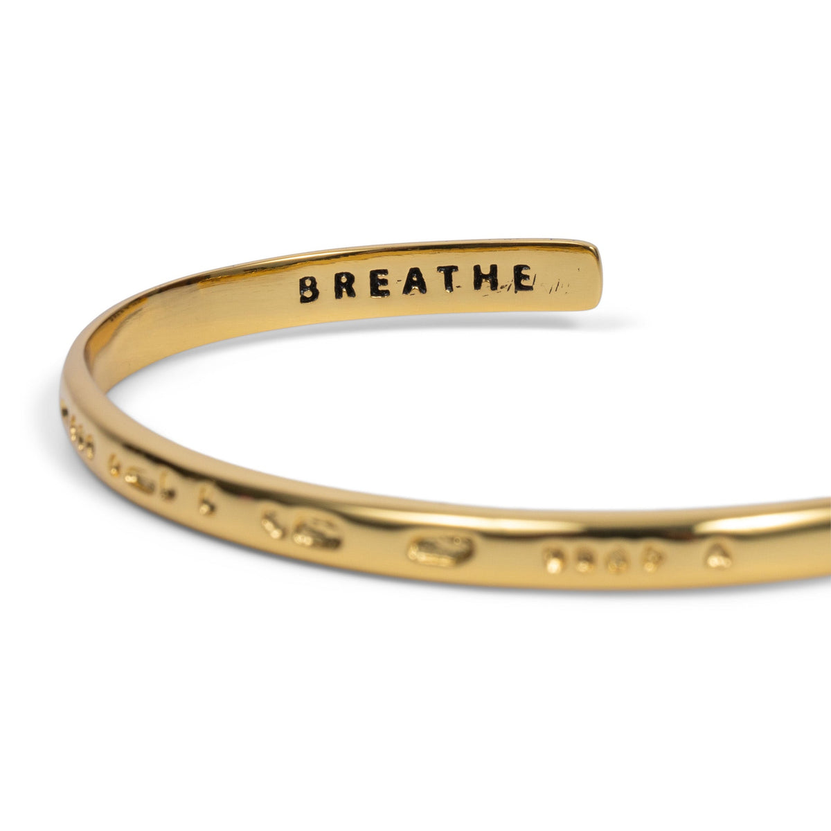 CLASSIC GOLD Morse Code Cuff Bracelet - Stamped | BREATHE – ETHICGOODS