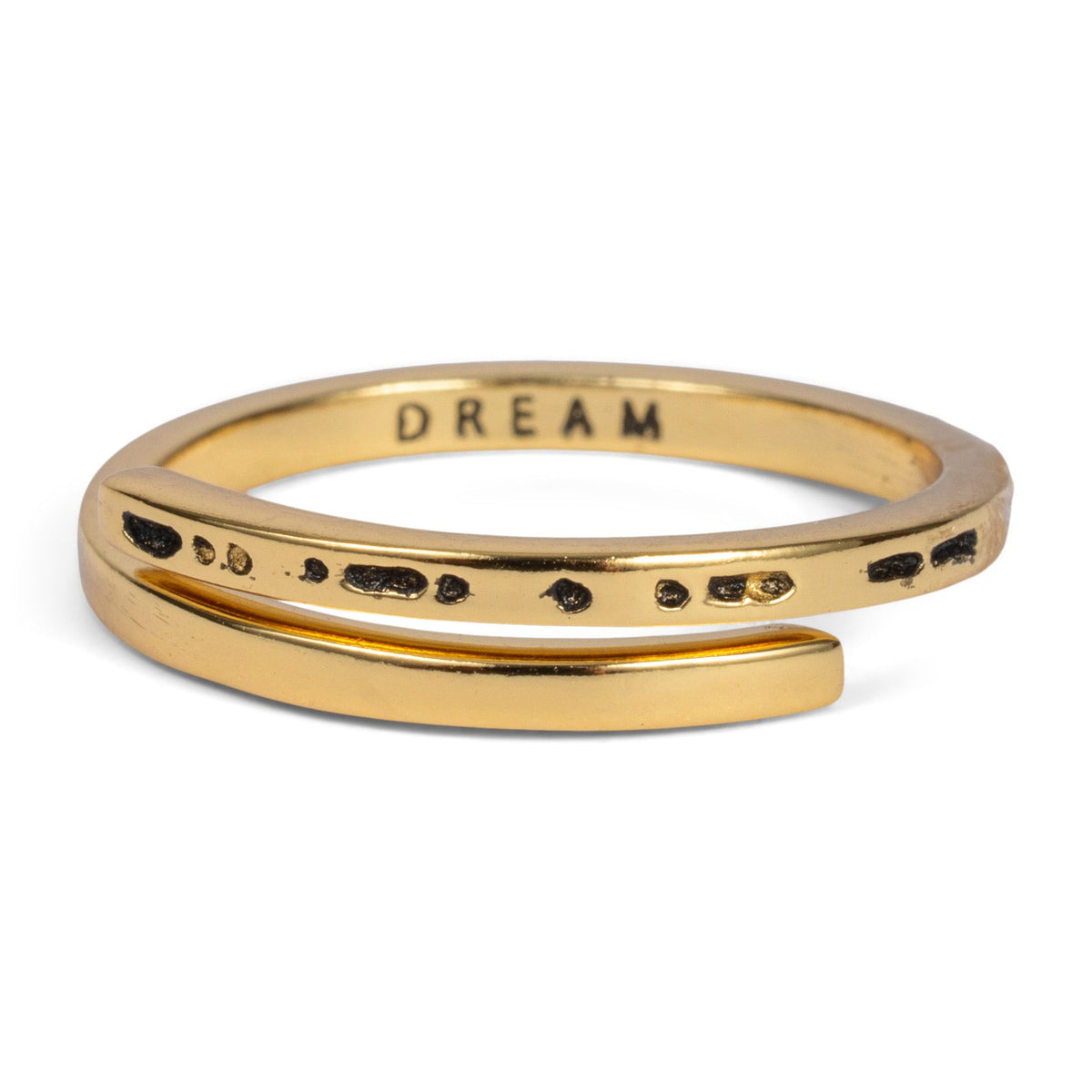 CLASSIC GOLD Morse Code Ring - Stamped | DREAM – ETHICGOODS